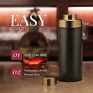 KITVINOUS Cocktail Shaker, 22oz Martini Shaker with Built-In Strainer for Home Bartender, Premium Stainless Steel Margarita Shaker