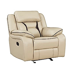 Lexicon Ridgefarm Wall-Hugger Manual Glider Reclining Chair, Beige