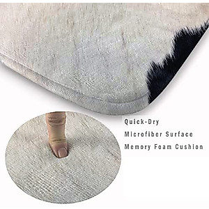 3 Pack Bath Mat Set, Cow Print Pattern Absorbent Memory Foam Soft Shower Bath Rugs Contour Mat and Lid Cover,Non Slip Velvet Bathrug,Shower Toilet Bathmats Carpet