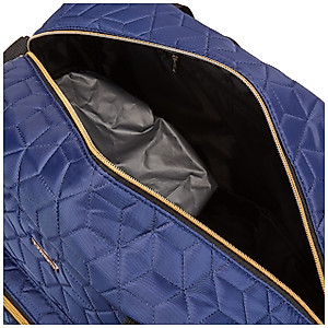 POSHnFIT Women Exercise Fitness Gym Travel & Weekender Duffel bag Waterproof Wet Storage Yoga Mat Storage Shoe Storage Carry On Luggage (Blue, Quilted Outer)