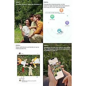 HOVERAir X1 Drone with Camera, Self-Flying Camera Drone with Follow Me Mode, Foldable Mini Drone with HDR Video Capture, Palm Takeoff, Intelligent Flight Paths, Hands-Free Control Black (Combo)