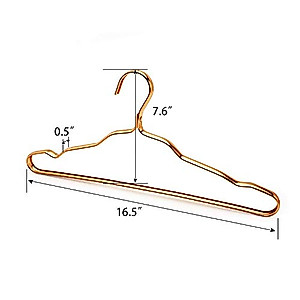 Gold Aluminum Coat Hangers 20 Pack, Metal Hangers Heavy Duty Hangers for Clothes, Hangers 20 Pack with Non-Slip Design Space Saving Heavy Duty Hangers for Men Women Shirts Pants Jacket (Gold)