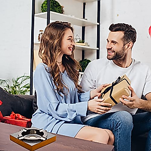 OILP Cigar Ashtray Metal Outdoor Cigar Cigarette Ashtray for Patio/Home Modern Table Cigar Ashtrays,Cigar Accessories Gifts for Men-(Square,Alloy)