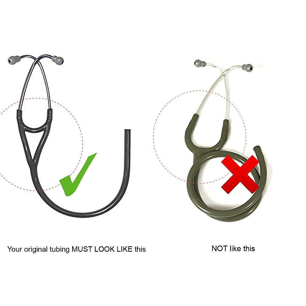 Replacement Tube by Reliance Medical fits Littmann® Cardiology IV® Stethoscope - Cardiology 4® (Gray)