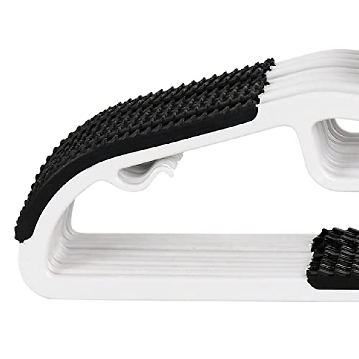 Elama Home 50 Piece Non Slip Hanger with U-Slide in White and Black