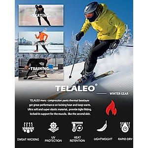 5 Pack Men's Thermal Compression Pants Fleece Lined Sports Tights Athletic Leggings Cold Weather Baselayer Winter Gear L