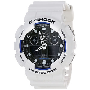 Casio Men's G-Shock GA100B-7A White Resin Quartz Watch