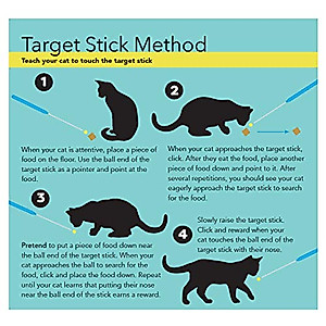 CAT SCHOOL Clicker Training Kit for Cats - 1 Cat Training Clicker, 1 Target Stick, 1 Step-by-Step Instruction Booklet - Clicker Tools for Cat Training, Fist Bump Training, Positive Behavior
