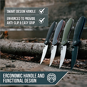 Holtzman's Gorilla Survival 'Straightback' Folding Knife featuring D2 Steel Blade and G10 Tactical Handle in Gift Box Set (Silver+Black)