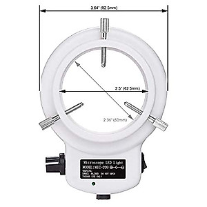AmScope LED-144W-ZK White Adjustable 144 LED Ring Light Illuminator for Stereo Microscope & Camera