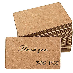 Primbeeks 300pcs Premium Blank Kraft Paper Cards, Double-sided Available Word Card, 3.5" x 2.2" Business Cards Message Card DIY Gift Card Kraft Note Paper Tags Scratch Paper Flash Cards