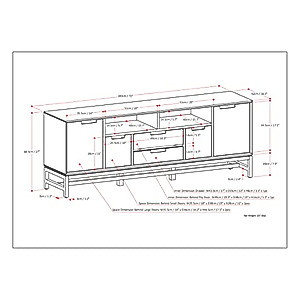 SIMPLIHOME Banting SOLID HARDWOOD 72 Inch Wide Industrial TV Media Stand in Walnut Brown for TVs up to 80 Inch, For the Living Room and Entertainment Center