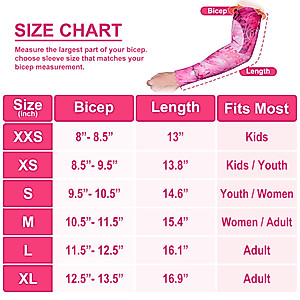 COOLOMG Pink Arm Sleeves Breast Cancer Awareness Compression Sleeves for Baseball Football Basketball M