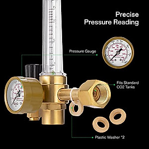 VIVOSUN Hydroponics CO2 Regulator Emitter System with Solenoid Valve Flowmeter for Grow Room Grow Tent Garden House Aquarium