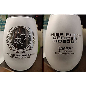 STAR TREK Personalized Federation of Planets Stemless Wine Glass - Premium Quality Licensed, Handcrafted Glassware, 15oz Collectible Gift for Series Lovers