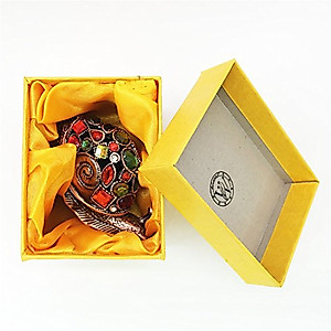 Waltz&F Bronze snail Figurine Collectible Hinged Trinket Box Bejeweled Hand-painted Ring Holder