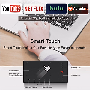 Lenovo Mini Projector M1 Portable Pico Smart DLP Projector with WiFi and Bluetooth,Built in 7000mAh Battery & Speaker and Android OS,Movie & Video Outdoor Projectors for iPhone and Android Phones