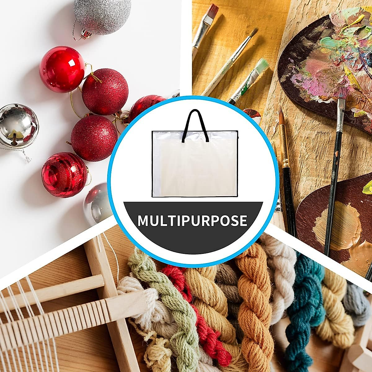 SUNEE 19x25 Art Portfolio Bag, 3 Packs Artist Supply Organizer with Handle, Zippered Storage Folder for Artwork, Poster, Scrapbook, Keepsake and Bulletin Board