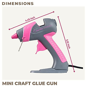 Mini Hot Glue Gun Kit - 25W Small Size Stand up High Temp Hot Melt GlueGun Set with 10 Mini Glue Gun Sticks for Glue Gun, Fine Tip Adhesive Silicone Glue Gun, Craft HotGlueGun by Chandler Tool (Pink)
