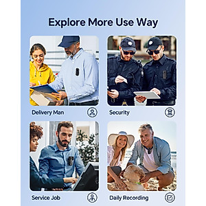 BOBLOV W1 64GB HD 1080P Body Worn Camera, Wearable Body Camera with 2 Clips, Loop Recording Video Camera, Support Time Stamp, Back Clip for Traveling, Driver, Delivery Man, Lecture Recording