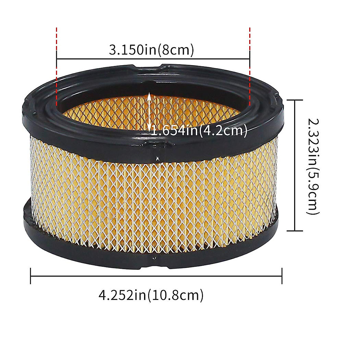 Air Filter for Tecumseh 33268 33263 John Deere M49746 Lawn Mower, for Tecumseh HM70 HM80 H80 VM80 HM100 HXL840 TVM195 7HP 8HP 10HP Horizontal Engine