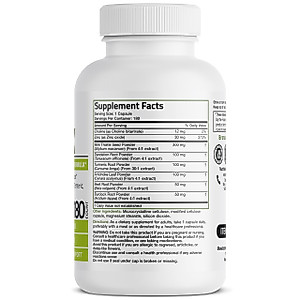 Bronson Liver Detox Advanced Detox & Cleansing Formula Supports Health Liver Function with Milk Thistle, Dandelion Root, Turmeric, Artichoke Leaf & More, Non-GMO, 180 Vegetarian Capsules