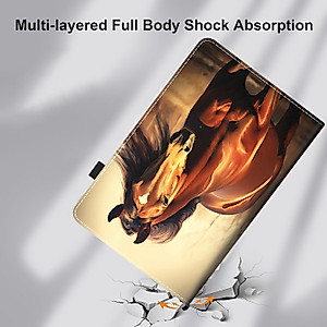 Case for All New Fire HD 10 Tablet 11th Generation and Fire HD 10 Plus 2021，Slim Fit Foldable Standing Cover Case with Auto Sleep/Wake for Fire HD 10 Tablet 10.1 Inch，Horse