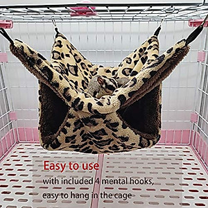 ELEpure Small Animals Hammock Guinea Pig Sugar Glider Bedding Nest Plush Hanging Bed Hideout for Ferret Chinchilla Squirrel Rat Hedgehog Gerbils Warm Playing