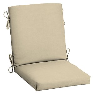Arden Selections Outdoor Midback Chair Cushion, 18 x 16.5, Rain-Proof, Fade Resistant 16.5 x 18, Tan Leala