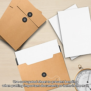 Golden State Art, 50 Pack 9x12 One-side White Corrugated Cardboard Sheets, Flat Cardboard Inserts Layer Pads for Mailing, Packaging or Art Crafts photo backing (1/8" Thick)