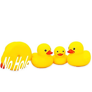 Rubber Funny Ducks/Duckies Waterproof No Bebe Noise Bath Toy Without Hole or with No Hole Student Office Desktop Decor IT Programmer Funny Partner Rubber Duckies in Bulk