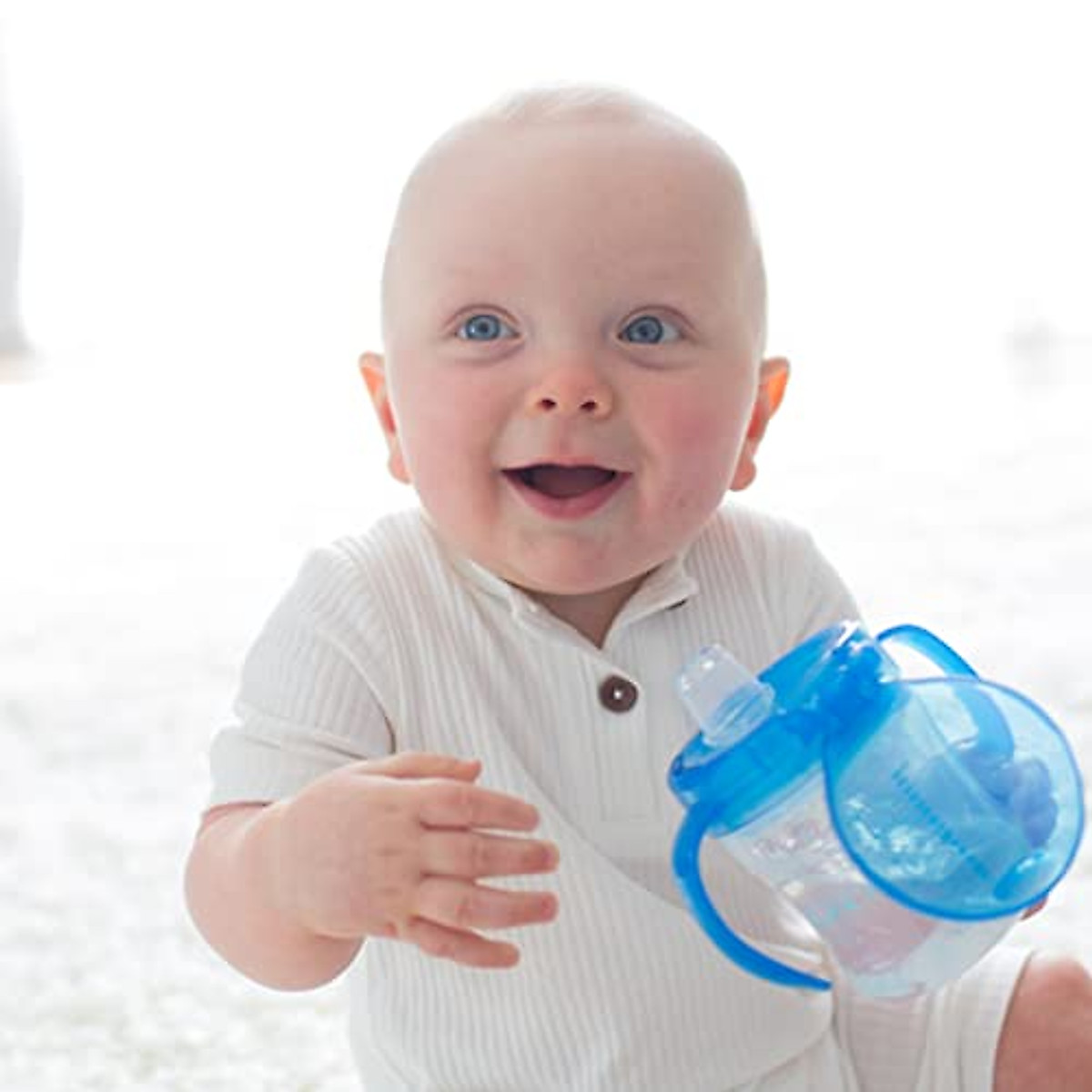 Dr. Brown's Polypropylene (PP) Transition Sippy Cup with Soft Spout - Blue - 6oz - 6m+