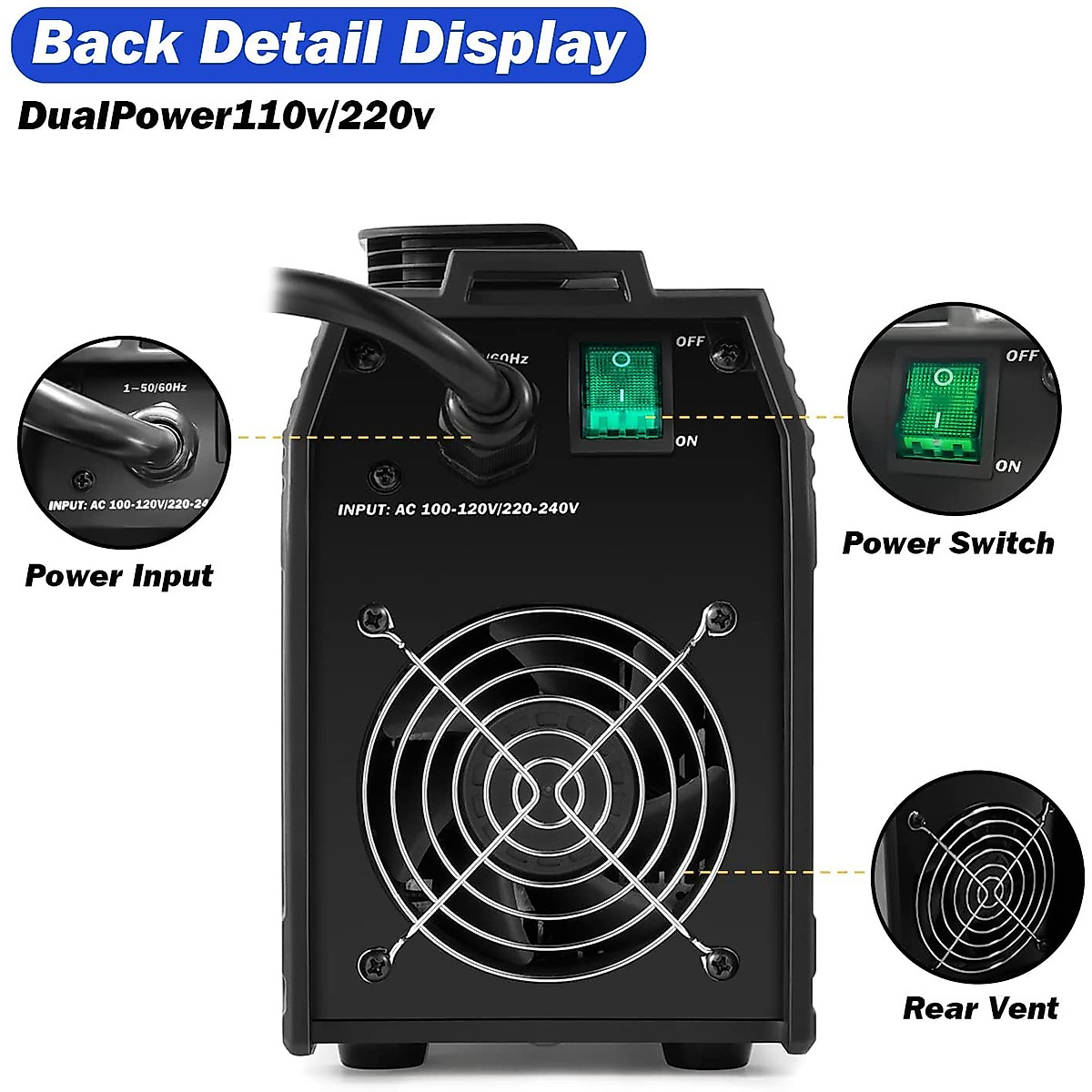 200A ARC Welding Machine, 110V/220V Dual Voltage Welder, IGBT Stick MMA Welder LED Display with Electrode Holder Work Clamp