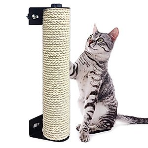 Cat Scratching Post Cage Mounted Cat Scratcher Space-Saving Sisal Scratch Post for Cat Grinding Claws Scratching and Climbing