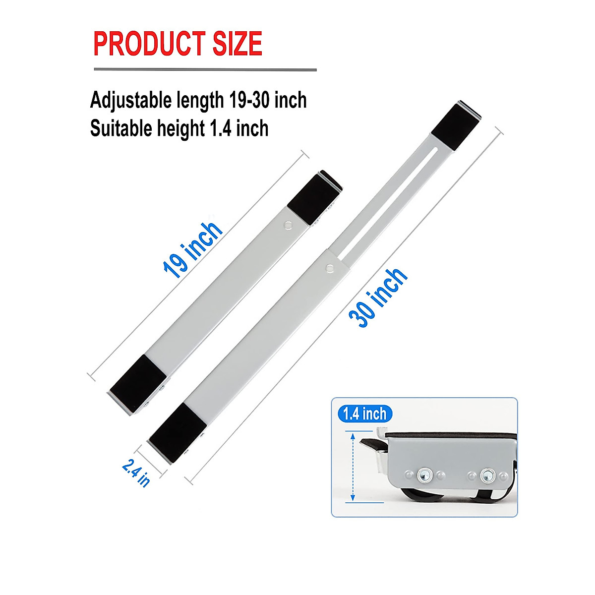 NATIFOT Appliance Rollers Appliance Wheels, 19-30 inch Extendable Furniture Dolly Mobile Roller, Load 660lb Refrigerator Roller Heavy Duty Sliders Mover Base for Dishwasher, Washer, Dryer (Grey)