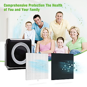 Housmile Replacement for Coway AP-1512HH Mighty Air Purifier Filter, Compatible with Coway AP-1512HH 3304899 AP1512HH AP1512 1512 1512HH (2 Premium HEPA Filters and 8 Carbon Pre-Filters)