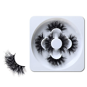 HICOCU 25mm Lashes Mink 3 Pairs False Eyelashes Dramatic Look lashes 25mm Set Pack 3D Lashes Long Volume Mink Eyelashes(WYS-SHD-3)