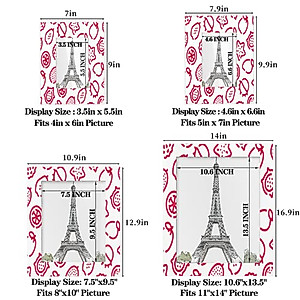 Abstract Fruit Pattern 8x10 Picture Frame, Red Line Wooden Photo Frames for Tabletop and Wall Display, Picture Frame Home Office Decor