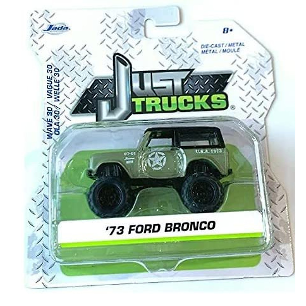 Jada Just Trucks '73 Ford Bronco, Wave 30 (1:64 Scale) Military Green