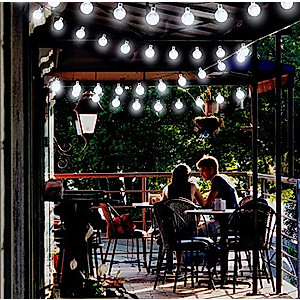 Solar String Lights Globe 38 Feet 66 Crystal Balls Waterproof LED Fairy Lights 8 Modes Outdoor Starry Lights Solar Powered String Light for Garden Yard Home Party Wedding Decoration (White-66LED)