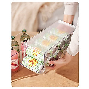 Soda Can Organizer for Refrigerator Stackable Can Holder Dispenser with Lid for Fridge, Pantry, Freezer – Fridge Can Organizer, Soda Fridge Organizer,Refrigerator Drink Organizer,BPA-Free,Clear Design