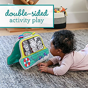 Infantino Busy Board Mirror & Sensory Discovery Toy Boat for Fine Motor Skill Development with Gears, Beads, High Contrast Prints, Tummy Time, Sit & Play or On The Go, for Newborns, Babies & Toddlers