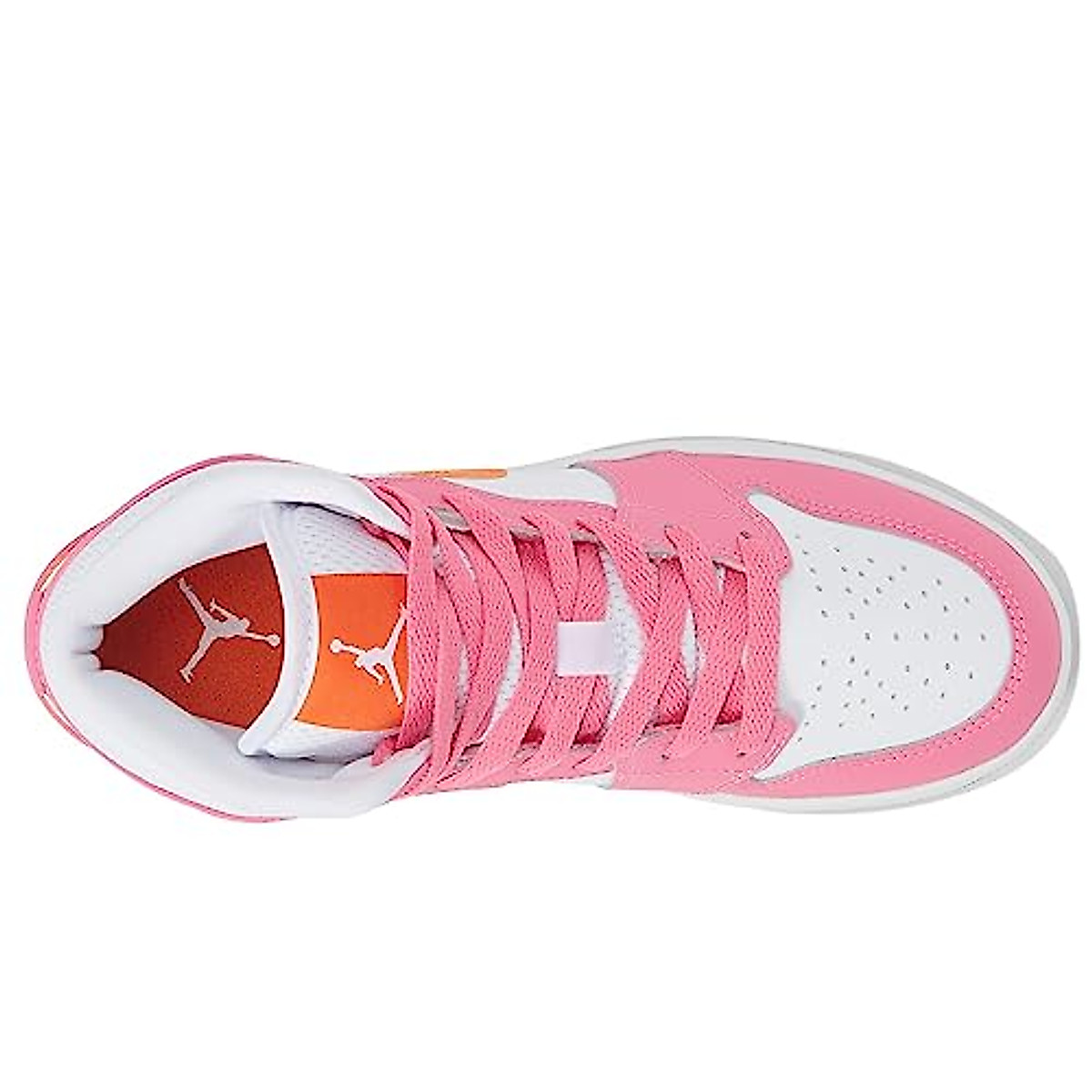 Jordan Boy's Air Jordan 1 Mid (Big Kid) Pinksicle/Safety Orange/White 4 Big Kid M