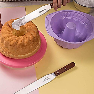Webake Cake Turntable 11 Inch Rotating Cake Stand, Spinning Cake Decorating Stand with Non-Slip Rubber Band
