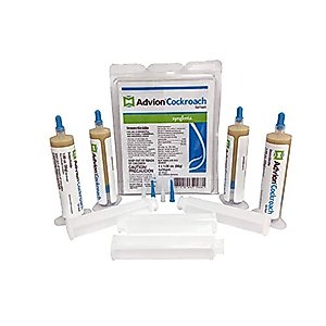 advion 383920 4 Tubes and 4 Plungers Cockroach German Roach Pest Control Inse, Brown