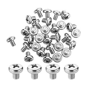 MroMax 30Pcs M4 x 5mm Pan Head Phillips Machine Screws, 304 Stainless Steel 18-8, Fully Thread, Metric Silver Gray Cross Head Screws Bolts for Cabinet Drawer Knob Pull Handle