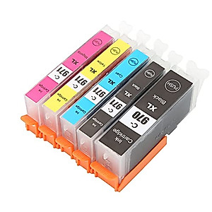 FTVOGUE 970‑971 Multi Colors Ink Cartridge Replacement Inkjet Printer Cartridges for PIXMA MG5790 MG5795 (BK BK C M Y 5 Colors)