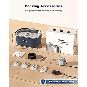 Cat Water Fountain Stainless Steel: 3.2L/108oz Pet Fountain Water Bowl Automatic Drinking Dispenser Cat Feeding & Watering Supplies, Ultra-Quiet Pump & Replacement Filter for Cats Inside(Navy)