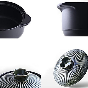 Lake Tian Ceramic Cooking Pot, Clay Pot Cooking, Earthenware Pot, Japanese Donabe, Chinese Ceramic/Casserole/Clay Pot/Earthen Pot Cookware Stew Pot Stockpot with Lid Small Steam, green 2L/2.1QT