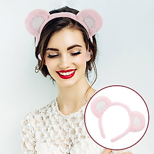 VALICLUD Bear Ears Hairband Adorn Party Headdress Decor Lovely Female Hairband Decor Pink